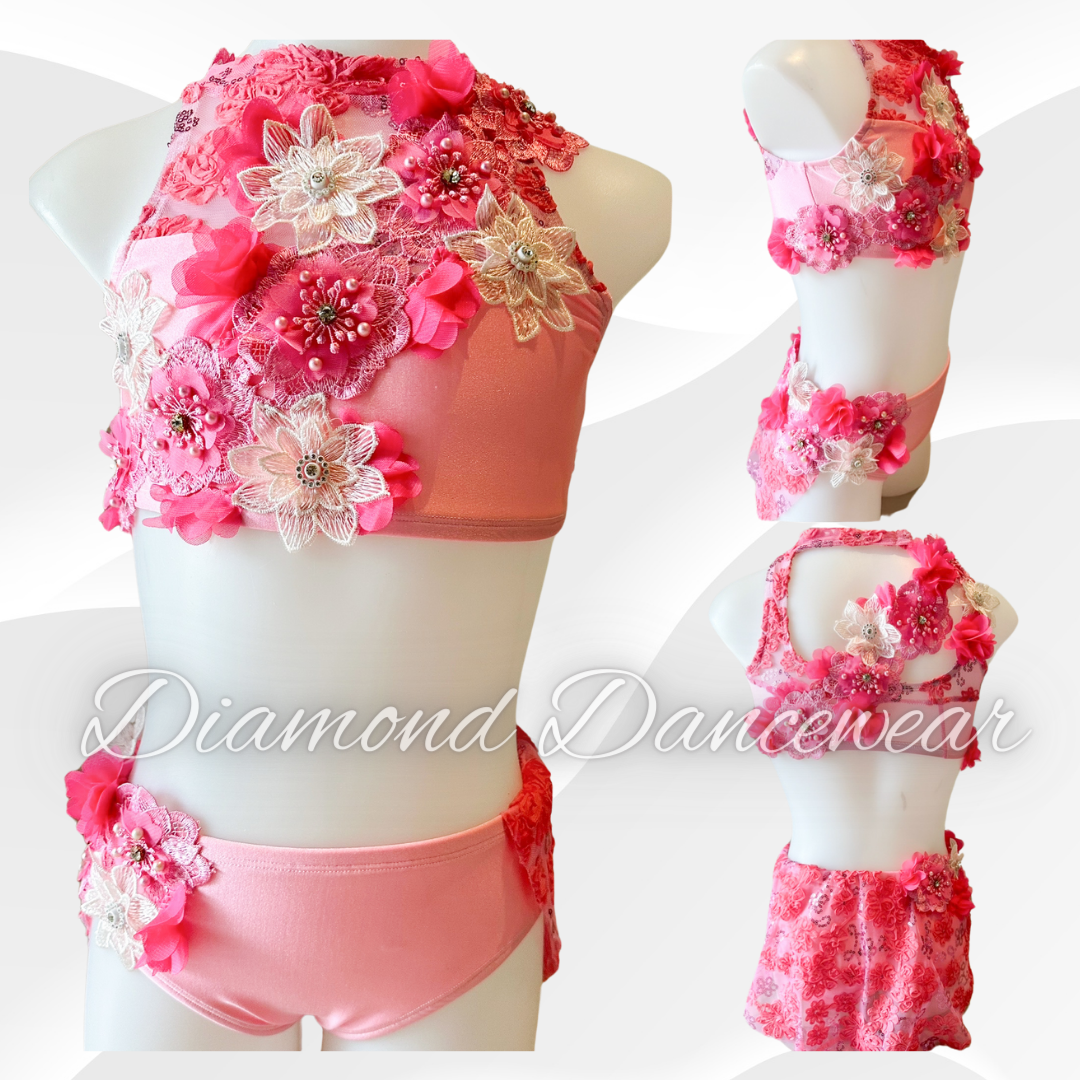 Girls Size 8 - Pink Two Piece Lyrical Dance Costume - In Stock ...